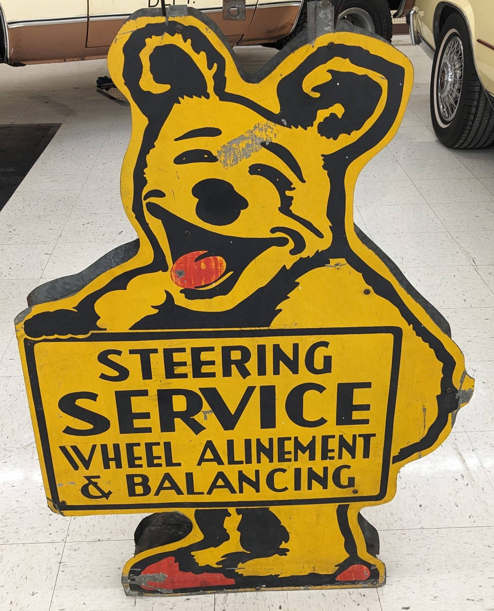 Vintage Dst Bear Wheel Alignment Service Sign Auction