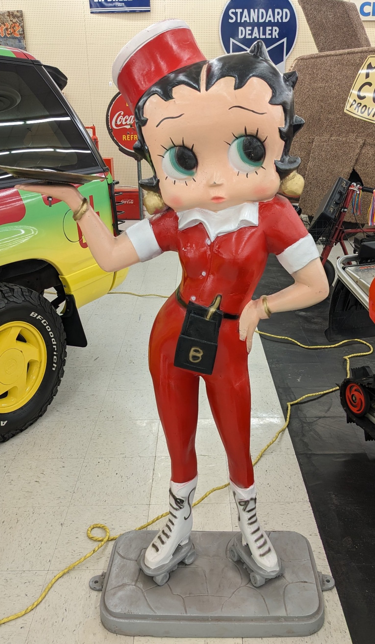 Over 5ft Tall Betty Boop Car Hop Cast Metal Statue Auction