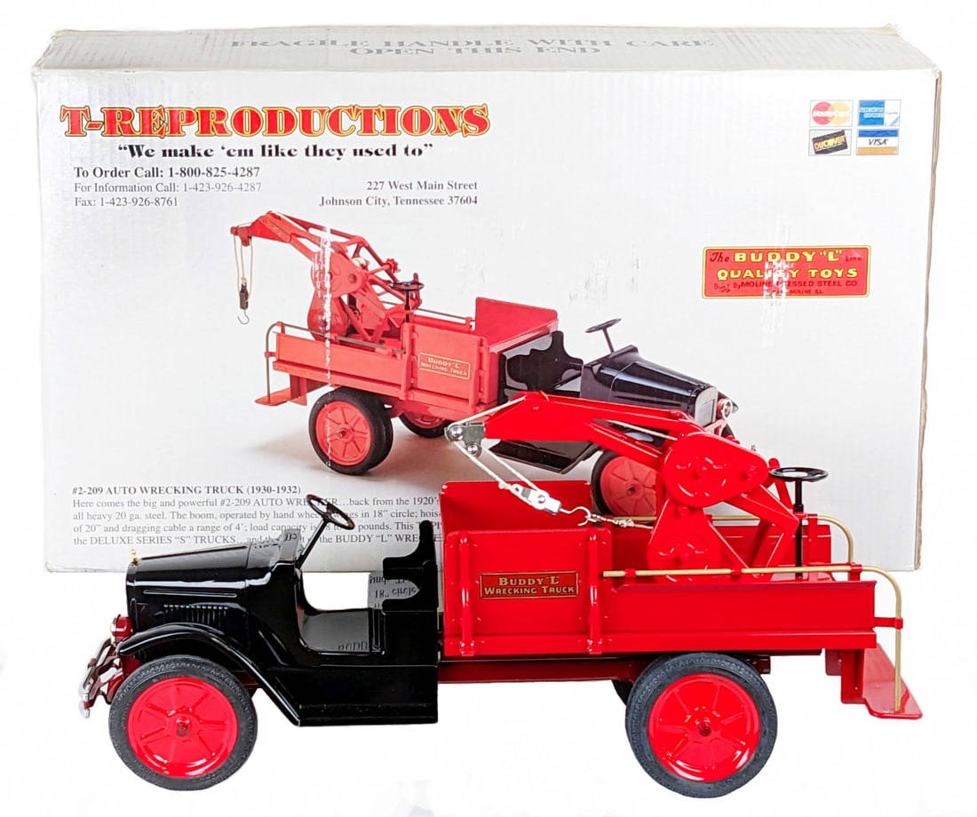 T-reproductions Buddy L Auto Wrecking Tow Truck Auction