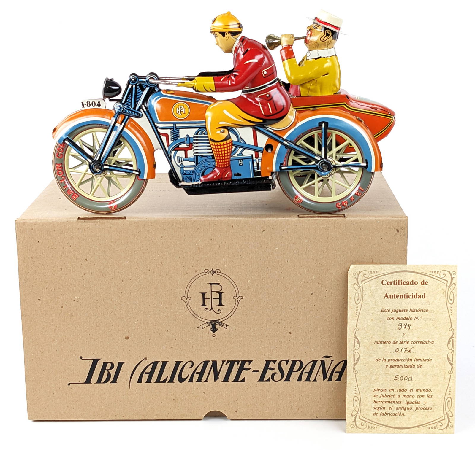 Contemporary Paya Tin Windup Motorcycle W/ Sidecar Auction