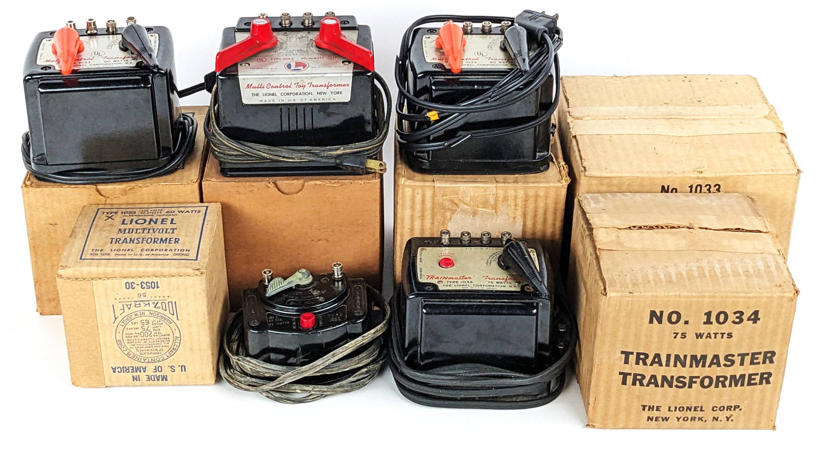 (5) Lionel Transformers & (1) Empty Transformer Box Auction