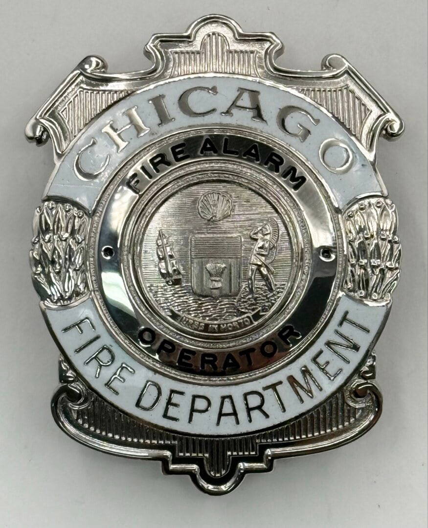 Obsolete Blackinton Chicago Fire Department Fire Alarm Operator Badge ...