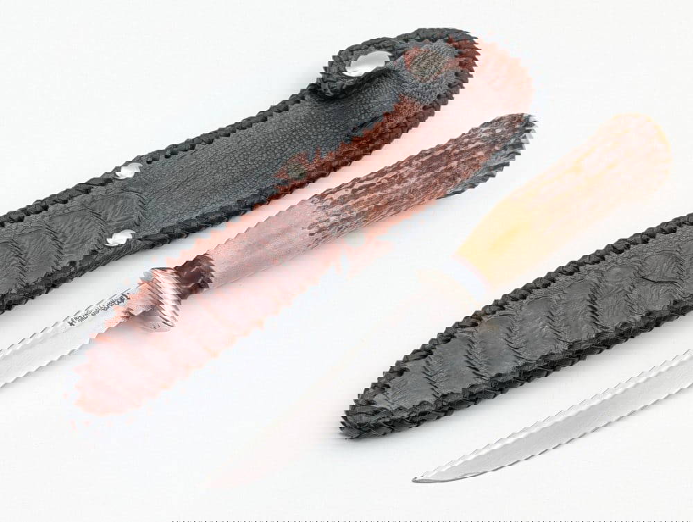 Custom Randall Model 7 Crown Stag Fisherman Knife W/ Alligator Sheath ...