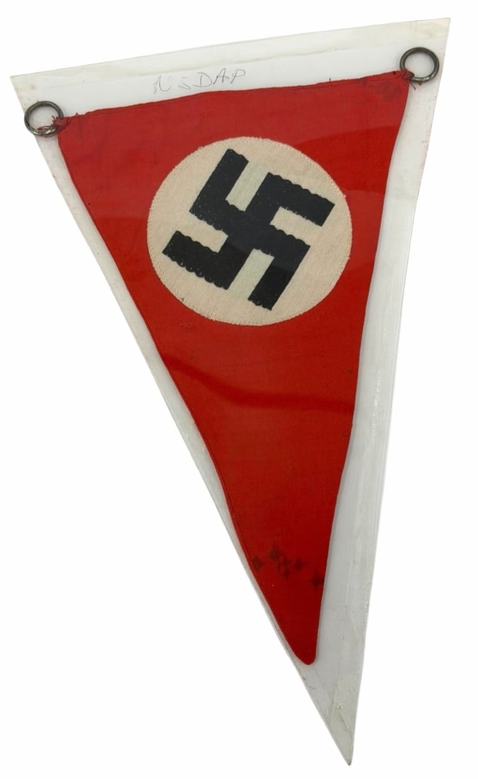 Wwii German Nsdap Cloth Double Sided Pennant Auction
