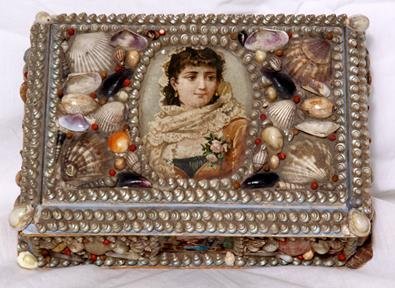 Victorian Folk Art Sea Shell Jewelry Box - Jan 11, 2014 | Kraft Auction ...