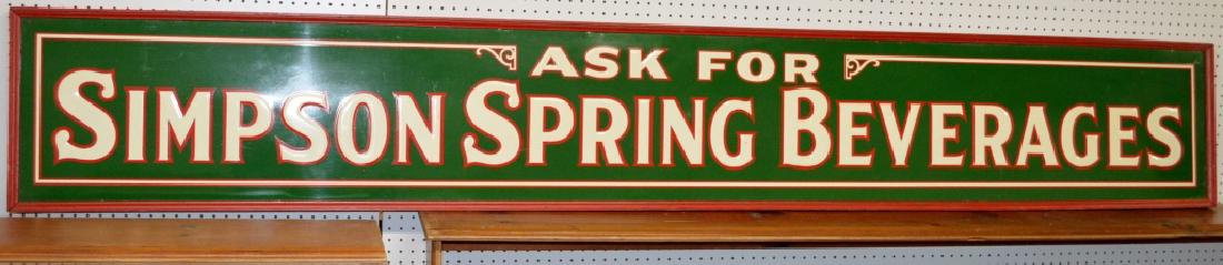 Simpson Beverage Embossed Framed Tin Sign