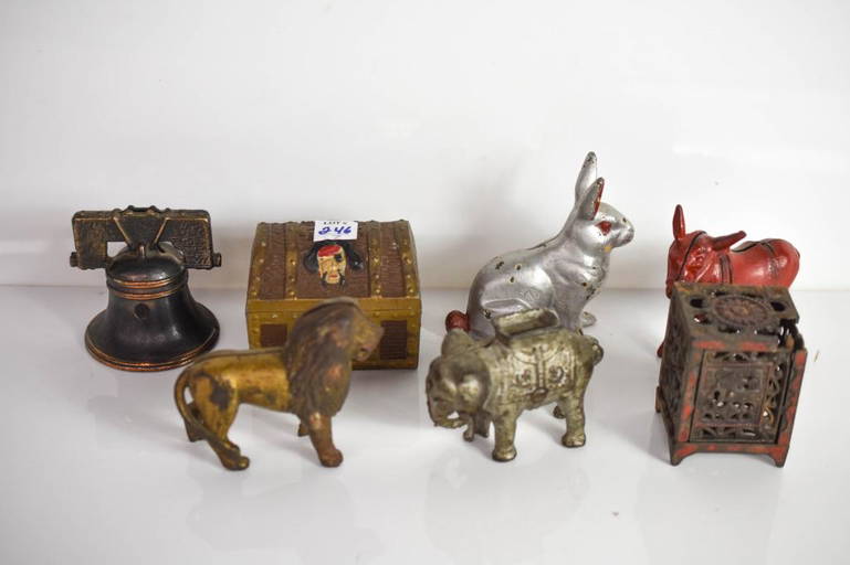 Antique Cast Iron Banks & Figures