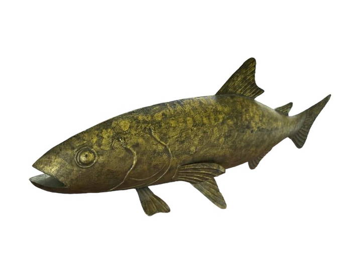 Large Paint Decorated Cut Metal Fish