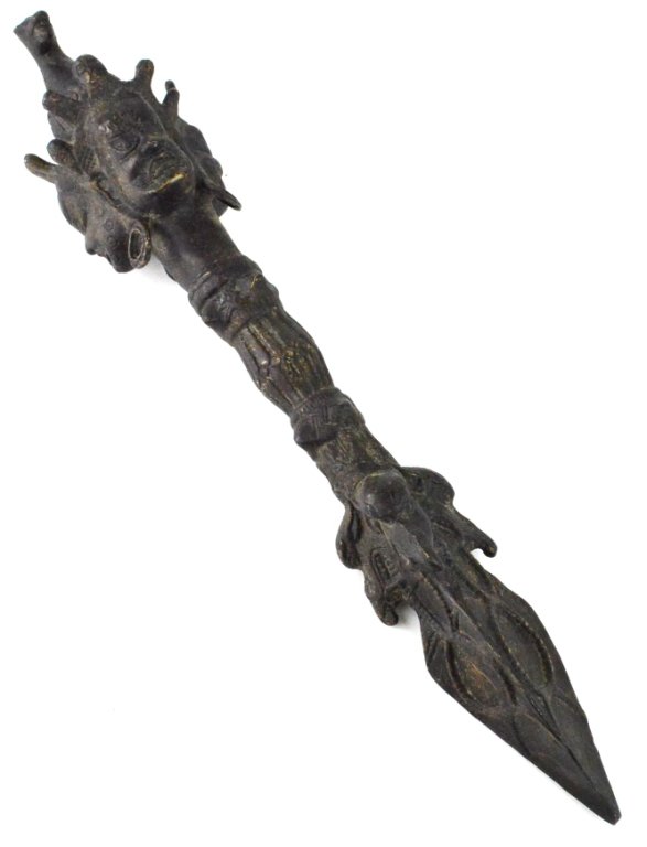 Tibetan Bronze Ceremonial Evil Spirit Dagger