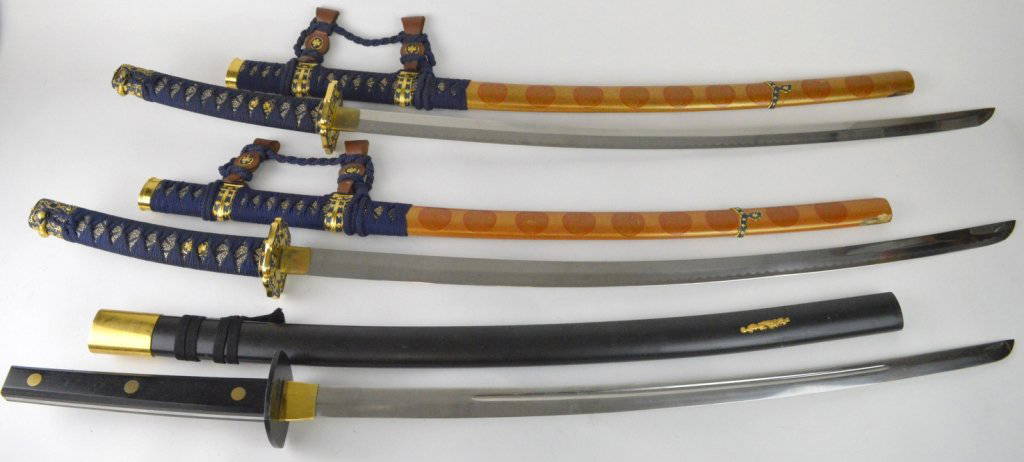 3 Japanese Samurai Style Swords