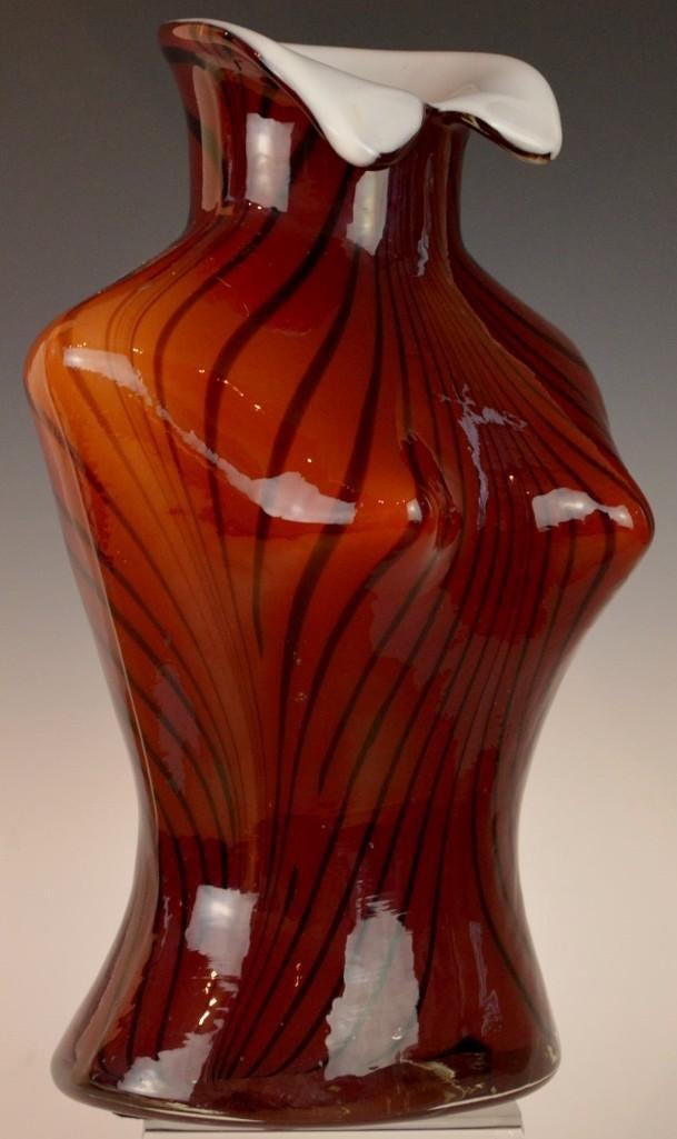 Red Glass Female Bust Vase