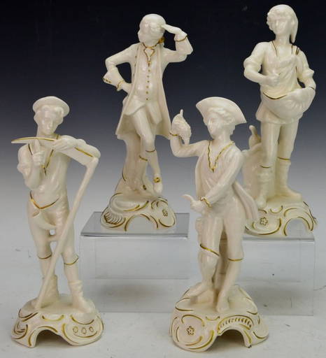Goebel Bochmann White With Gilt Figurines