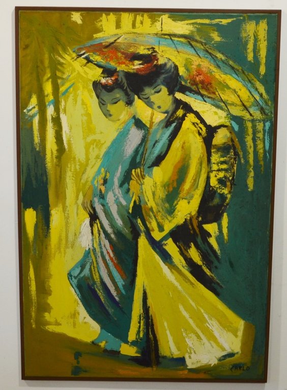 Carlo Oil Painting Of Geishas