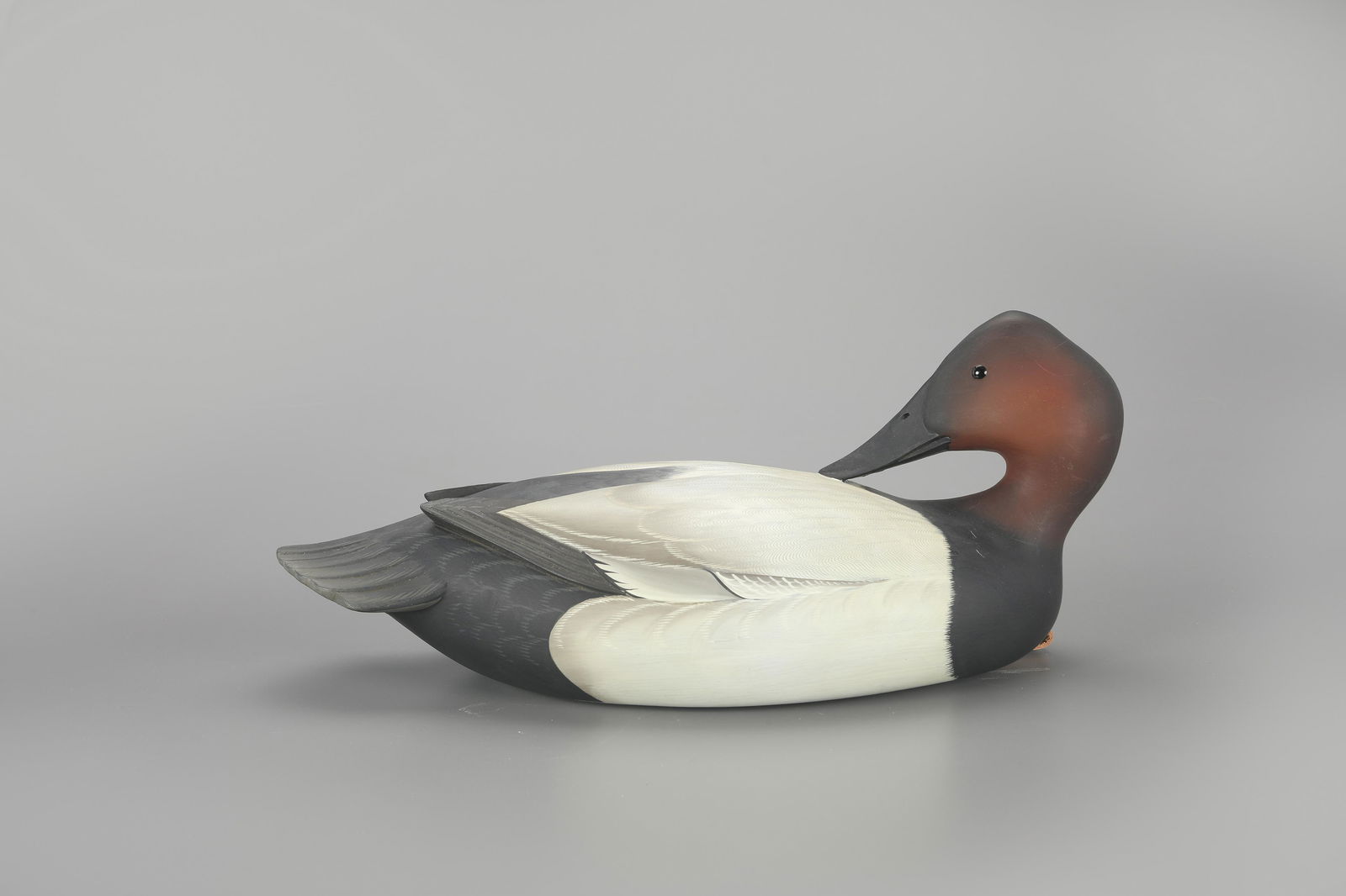 Preening Canvasback Decoy By George Strunk (b. 1958)