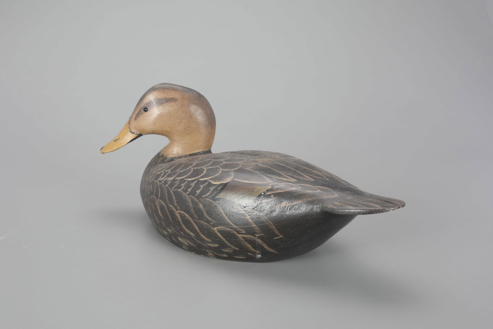 Turned-head Black Duck Decoy By The Ward Brothers Auction
