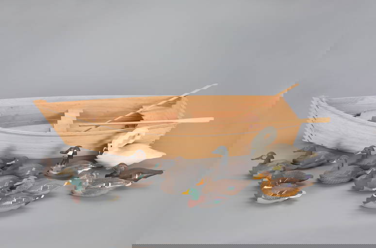 Miniature Boat With Waterfowl Decoy Rig