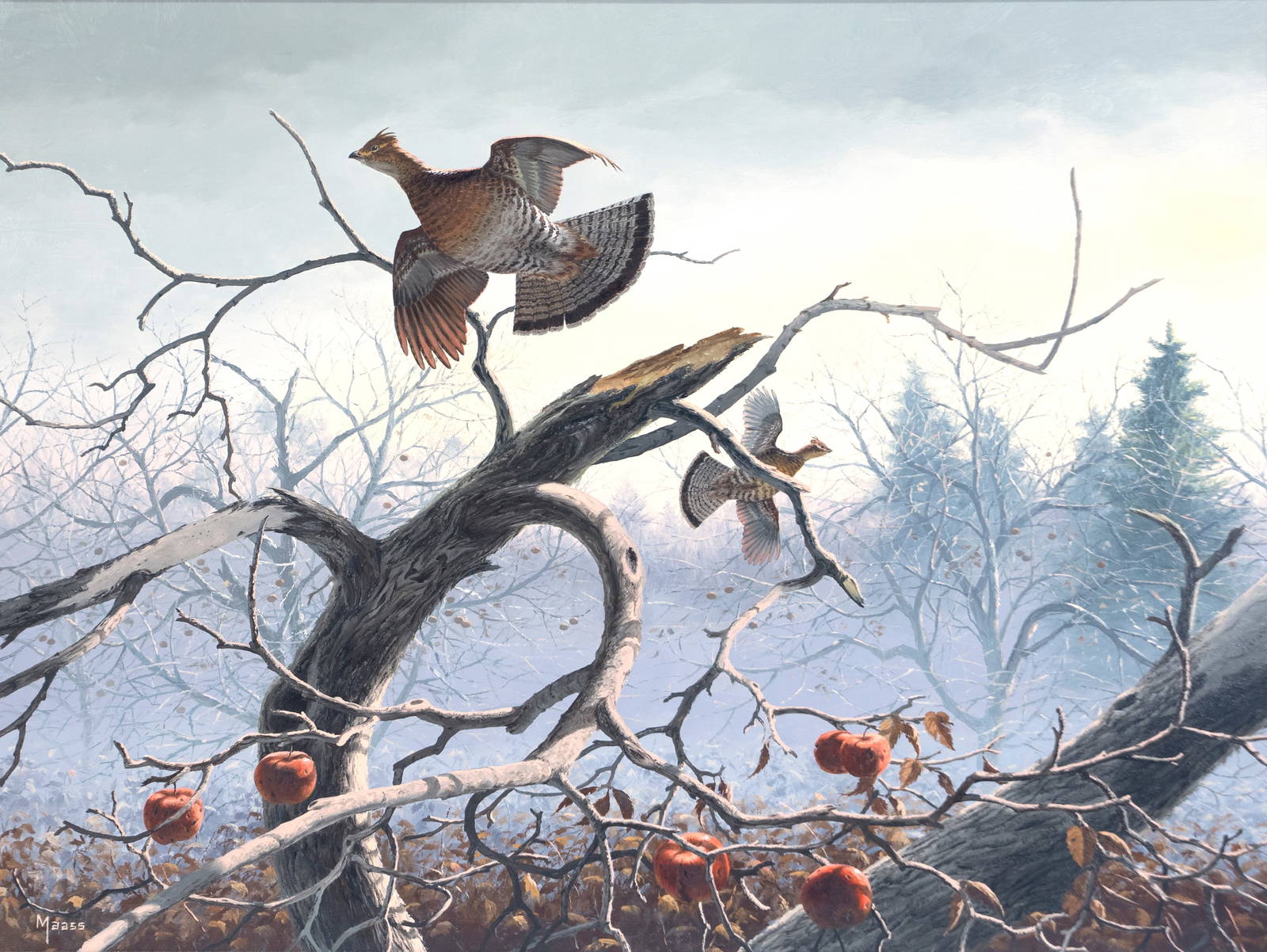 David A. Maass (b. 1929), Orchard Haven - Ruffed Grouse Auction