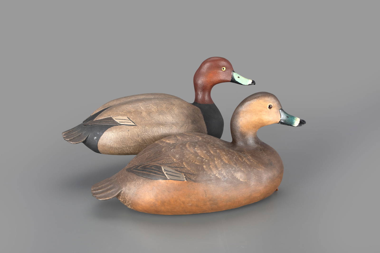 Swan Creek Rig Redhead Decoy Pair By Robert "bob" White (b. 1939 ...