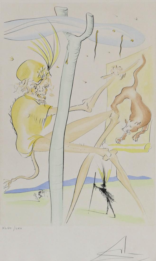 Salvador Dali ''the Monkey And The Leopard'' 1974