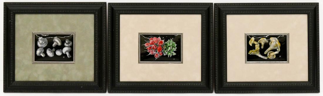 3pc Lisel Salzer (1906-2005 Austrian) Vegetables 1989