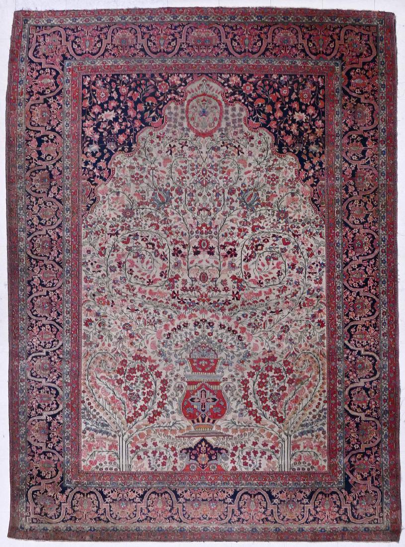 Antique Kashan Persian Oriental Rug 10'1''x7'6''. A