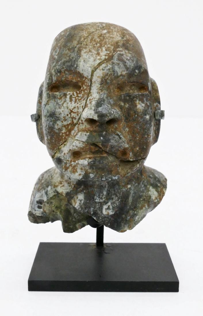 Olmec Were Jaguar Shaman Stone Figure Fragment on Stand