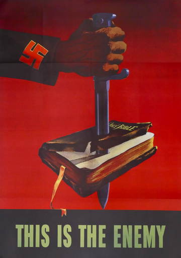 Wwii This Is The Enemy Propaganda Poster 40''x28.5''.