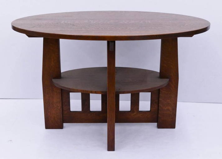 Warren Hile Studio Oak Oval Library Table - Mar 29, 2018 | MBA Seattle ...