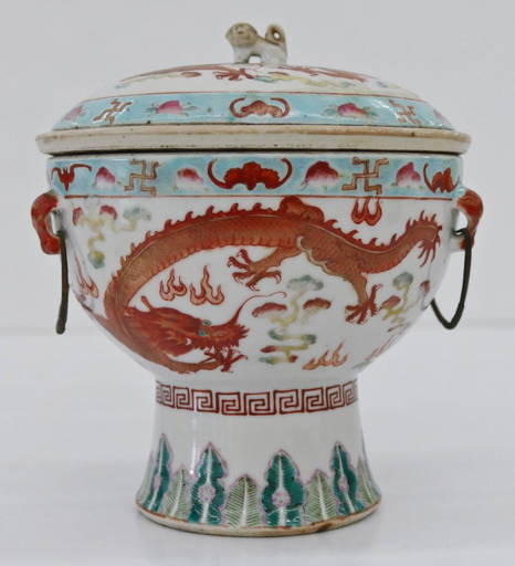 Chinese Dragon & Phoenix Food Warming Dish 6''x6''. A