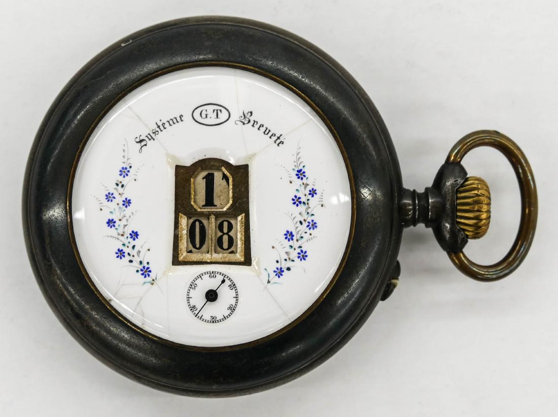 Antique G.T. Systeme Brevete Jump Hour Pocket Watch.