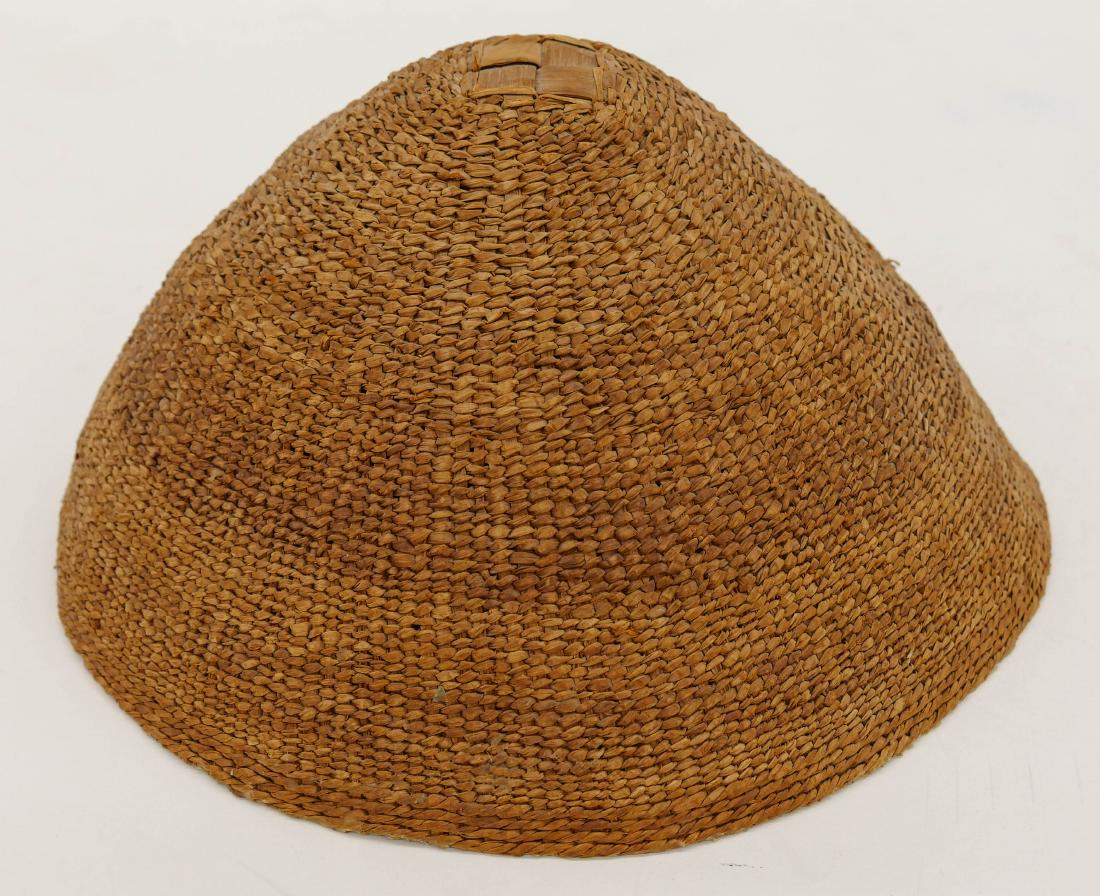 Old Nootka Makah Indian Basket Hat 5.5''x12''. A cedar