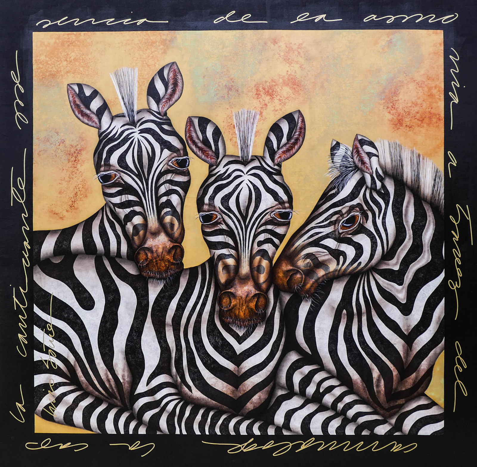 Luis Sottil (b.1959 Mexican) ''camouflage'' (zebras)