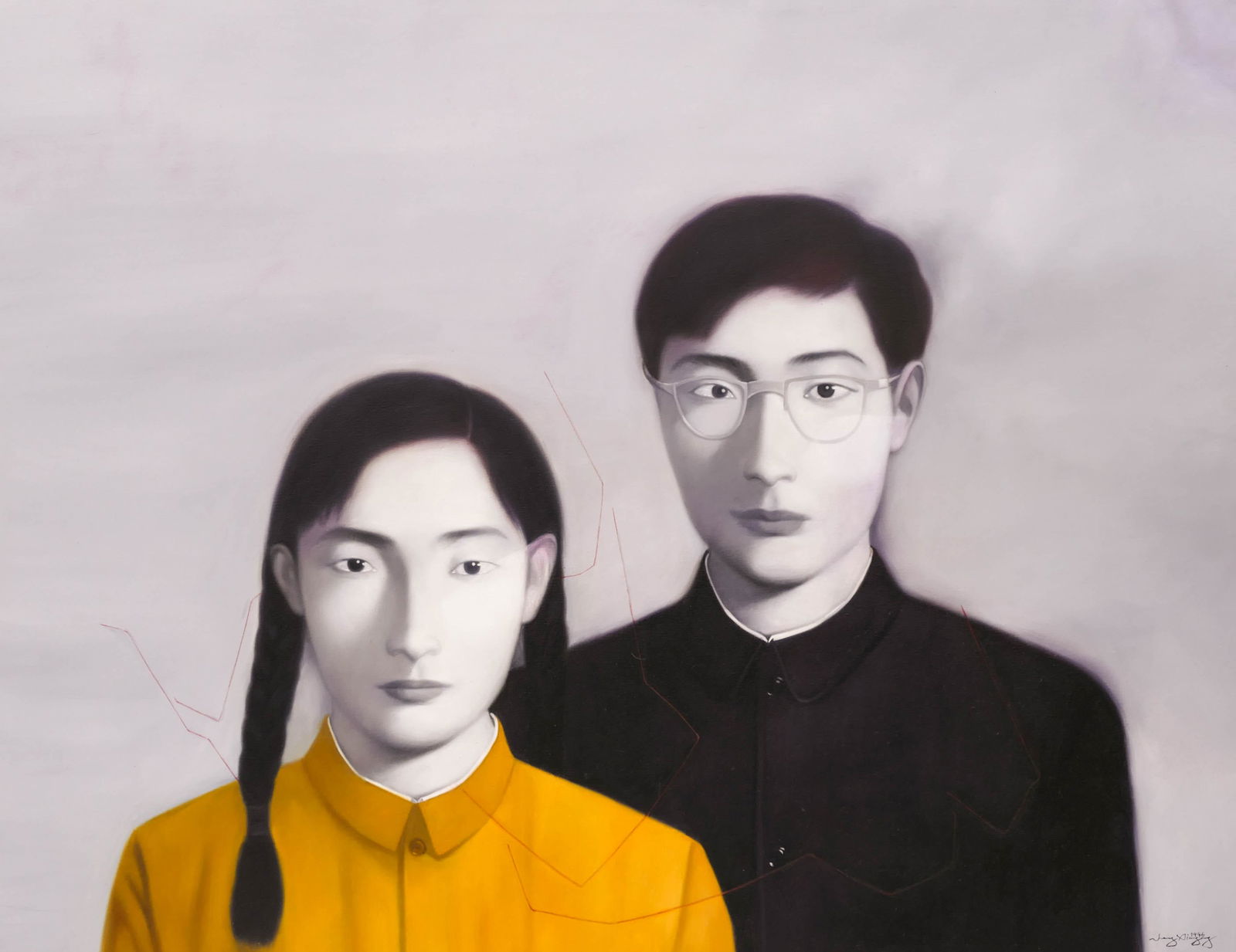 Attributed to Xiaogang Zhang (b.1958 Chinese) Bloodline - May 28, 2020 ...