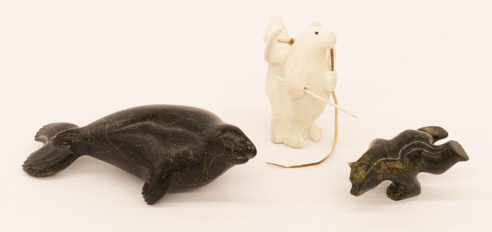 3pc Alaskan Inuit Native Carved Figures