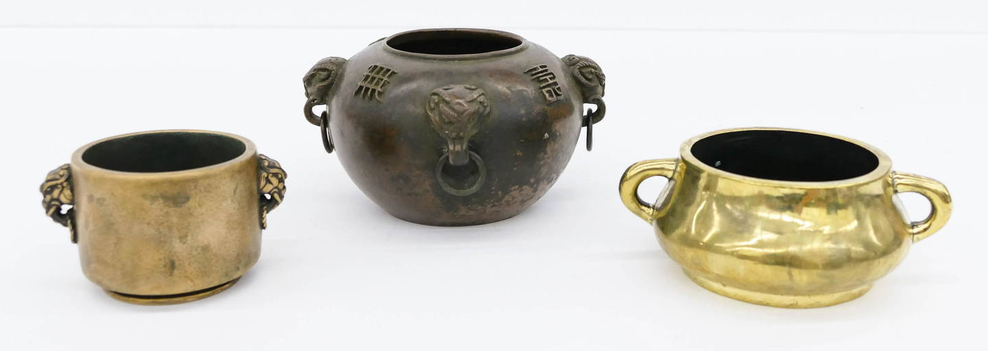 3pc Chinese Bronze Small Censers - Dec 16, 2021 | MBA Seattle Auction in WA