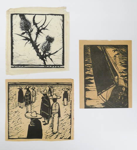 3pc Virna Haffer Woodcut Prints, c. 1930's (#0648) on Jul 14, 2022 ...