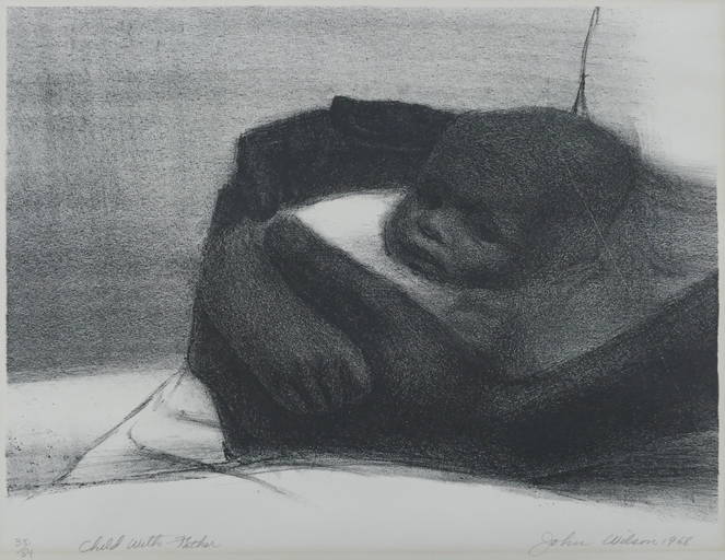 John Woodrow Wilson ''Child with Father'' 1968 Lithograph (#0001) on ...