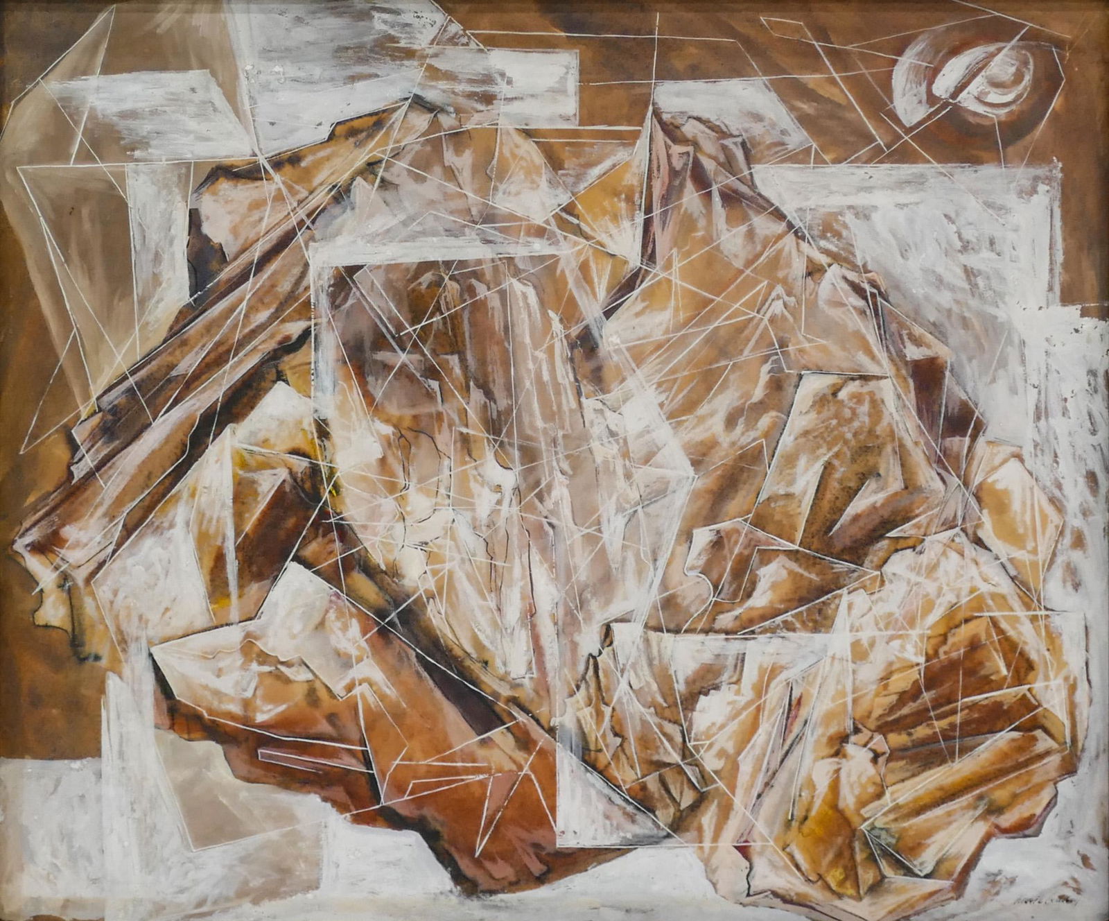 Kenneth Callahan ''Crystalline Landscape'' 1950's Tempera (#0194) on ...