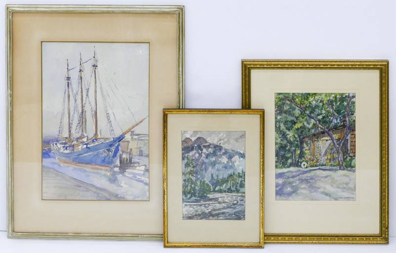 3pc Julius Ullmann ''Northwest Scene'' Watercolors - Dec 15, 2022 | MBA ...