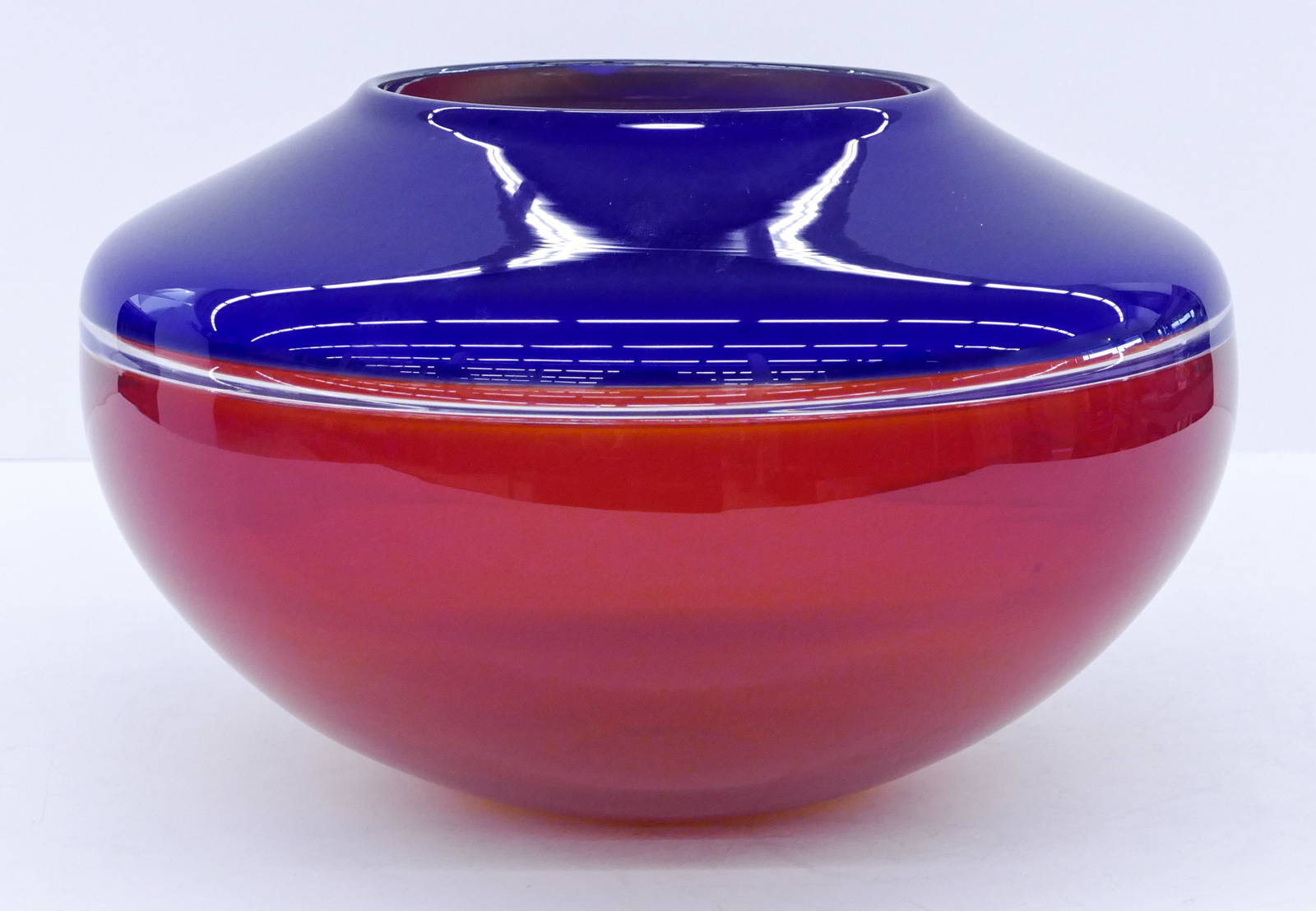 Sonja Blomdahl ''Blue and Red Incalmo Bowl'' 1993 (#0124) on Apr 20 ...