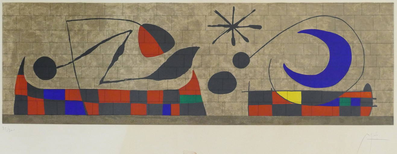 Joan Miro ''moon Wall'' 1958 Color Lithograph