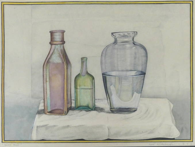 Rene Rickabaugh ''glass Trio'' 1975 Watercolor