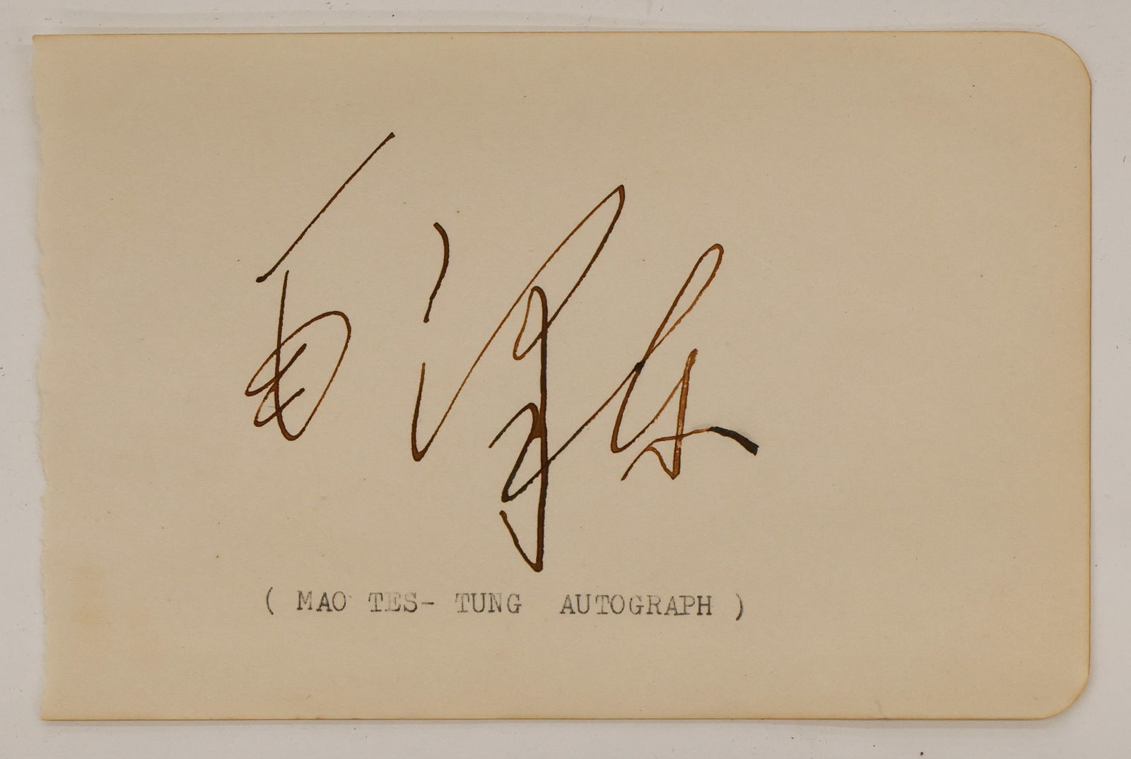 General Mao Zedong Autographed Album Page Auction