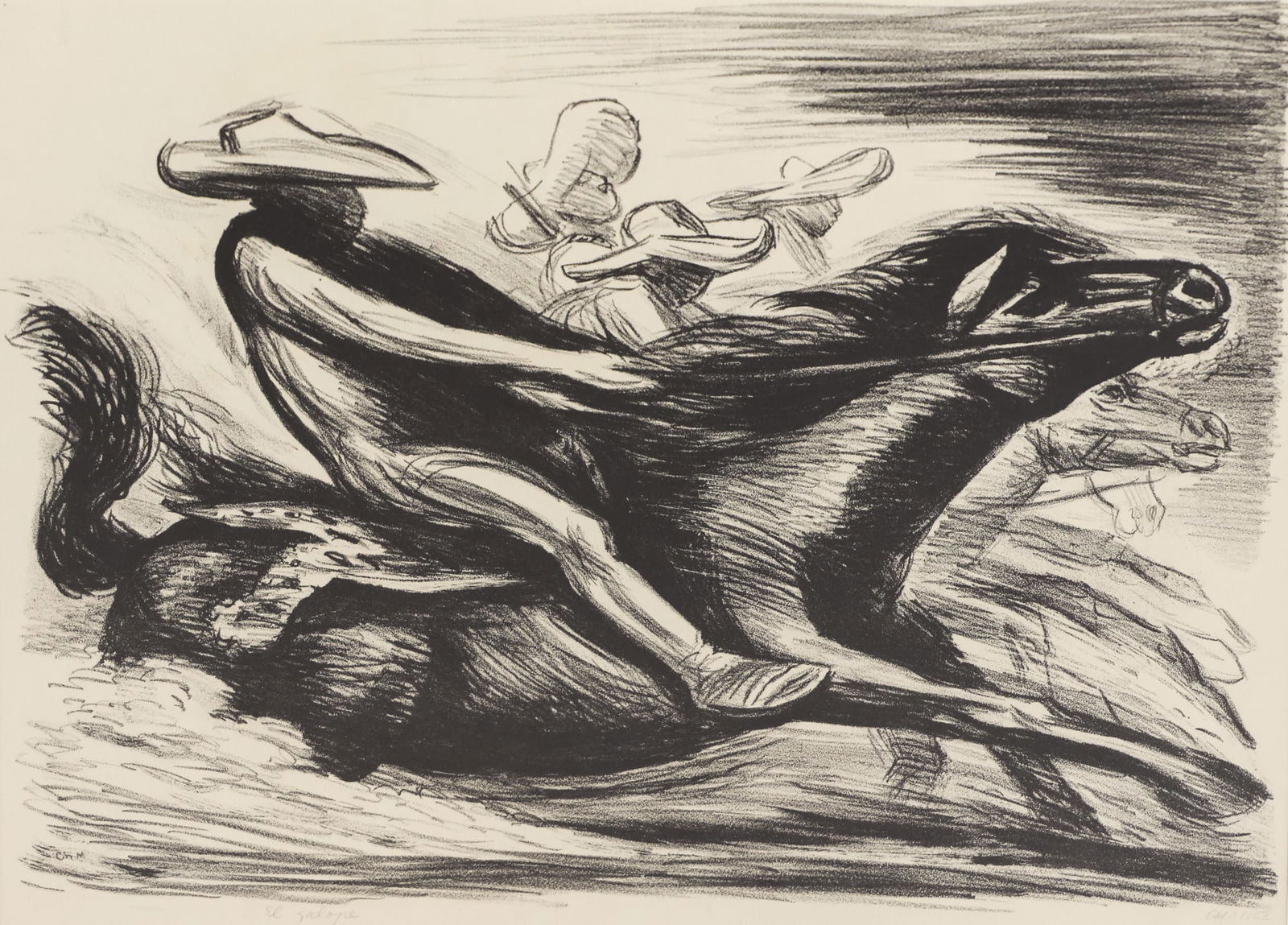 Jose Chavez Morado ''el Galope'' 1952 Lithograph Auction