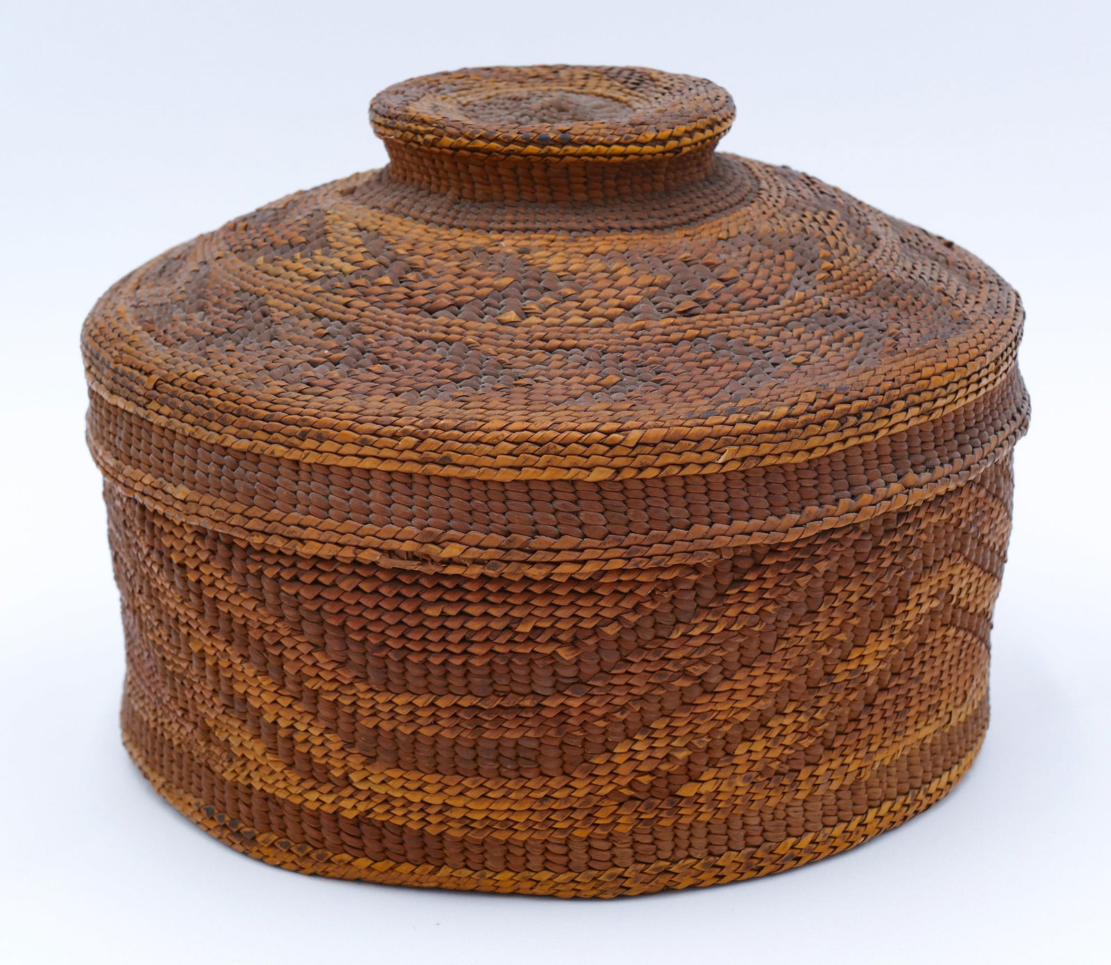 Antique Tlingit Rattle Top Indian Basket Auction