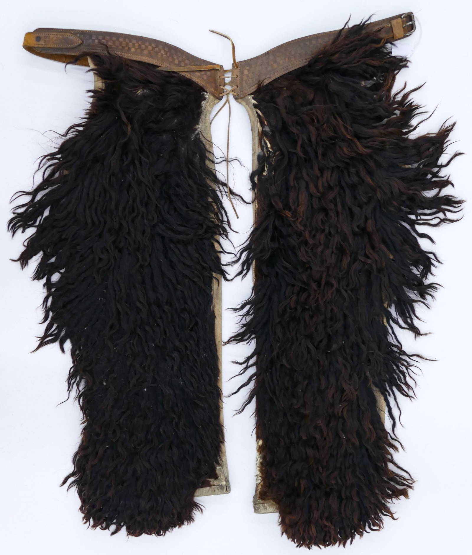 Pair Old Western Wooly Leather Chaps Auction