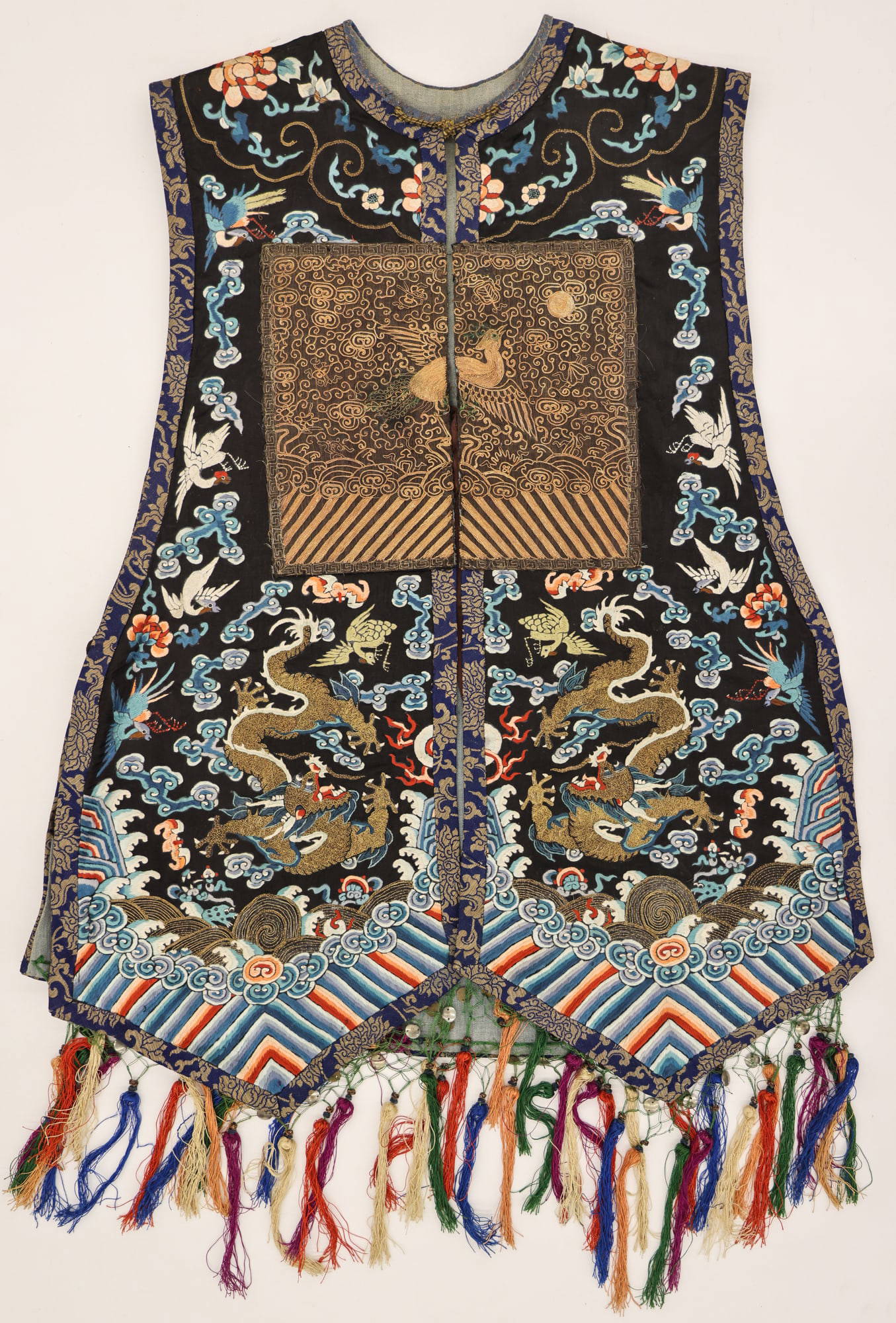 Chinese Xiapei Silk Embroidered Dragon Vest Auction