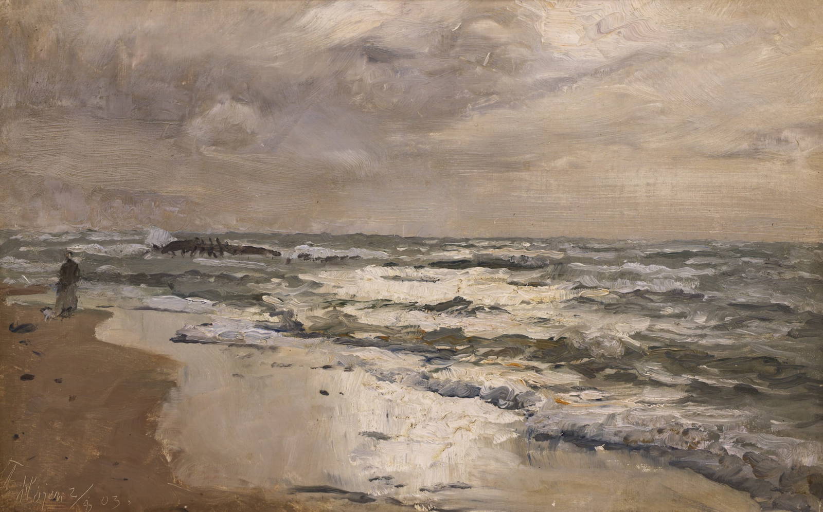 Laurits Tuxen ''blast Ved Hojen'' (seascape) 1903 Oil Auction