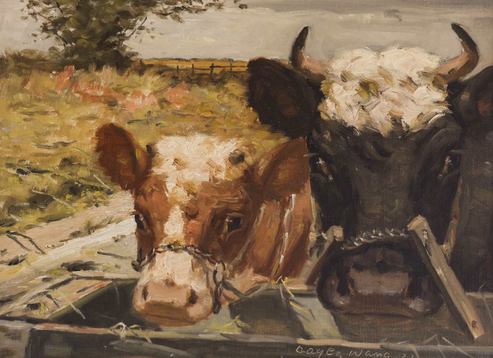 Aage Wang ''cows'' 1922 Oil Painting Auction
