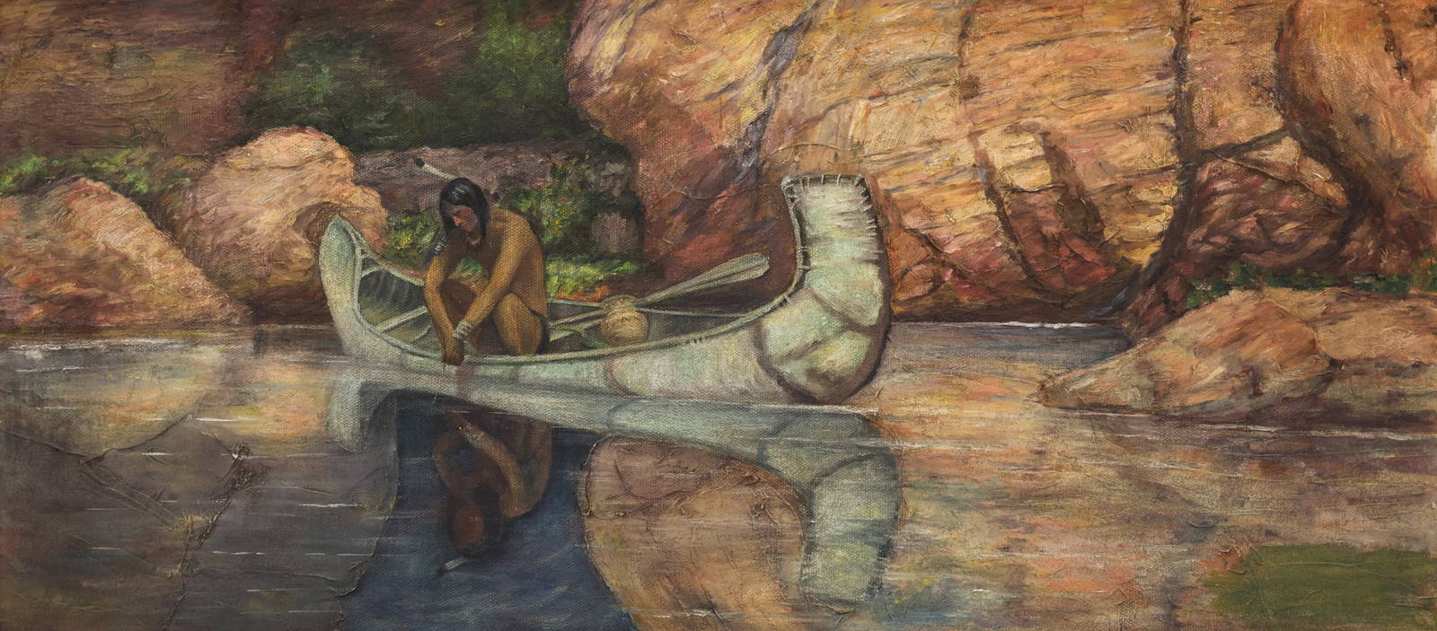 Manner Of Robert Wesley Amick ''phantom Canyon'' Oil Auction